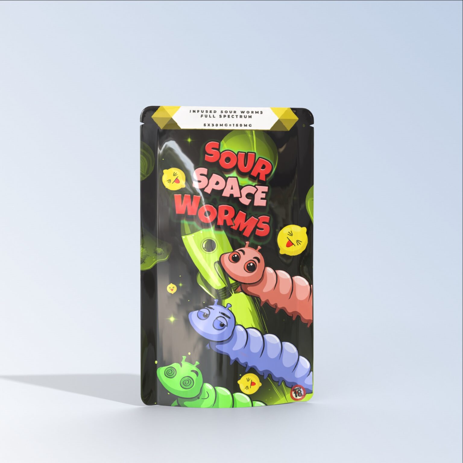 Sour Space Worms 150mg - Blazing Buddies